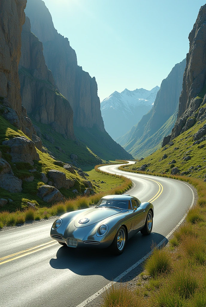 Create a scene with a futuristic metallic wheel or disc, featuring a ...