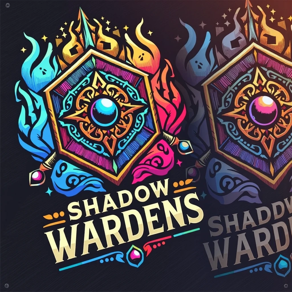 Crea un logo gamer de esports con las palabras "Shadow Warden - SeaArt AI