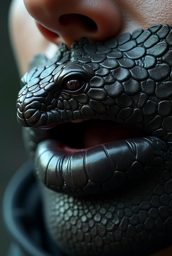 Is image ke liye ek prompt ho sakta hai: "A close-up of a human mouth ...