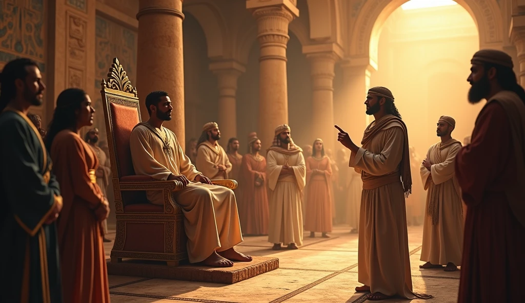Setting: The scene takes place in Pharaoh’s grand palace or royal court ...