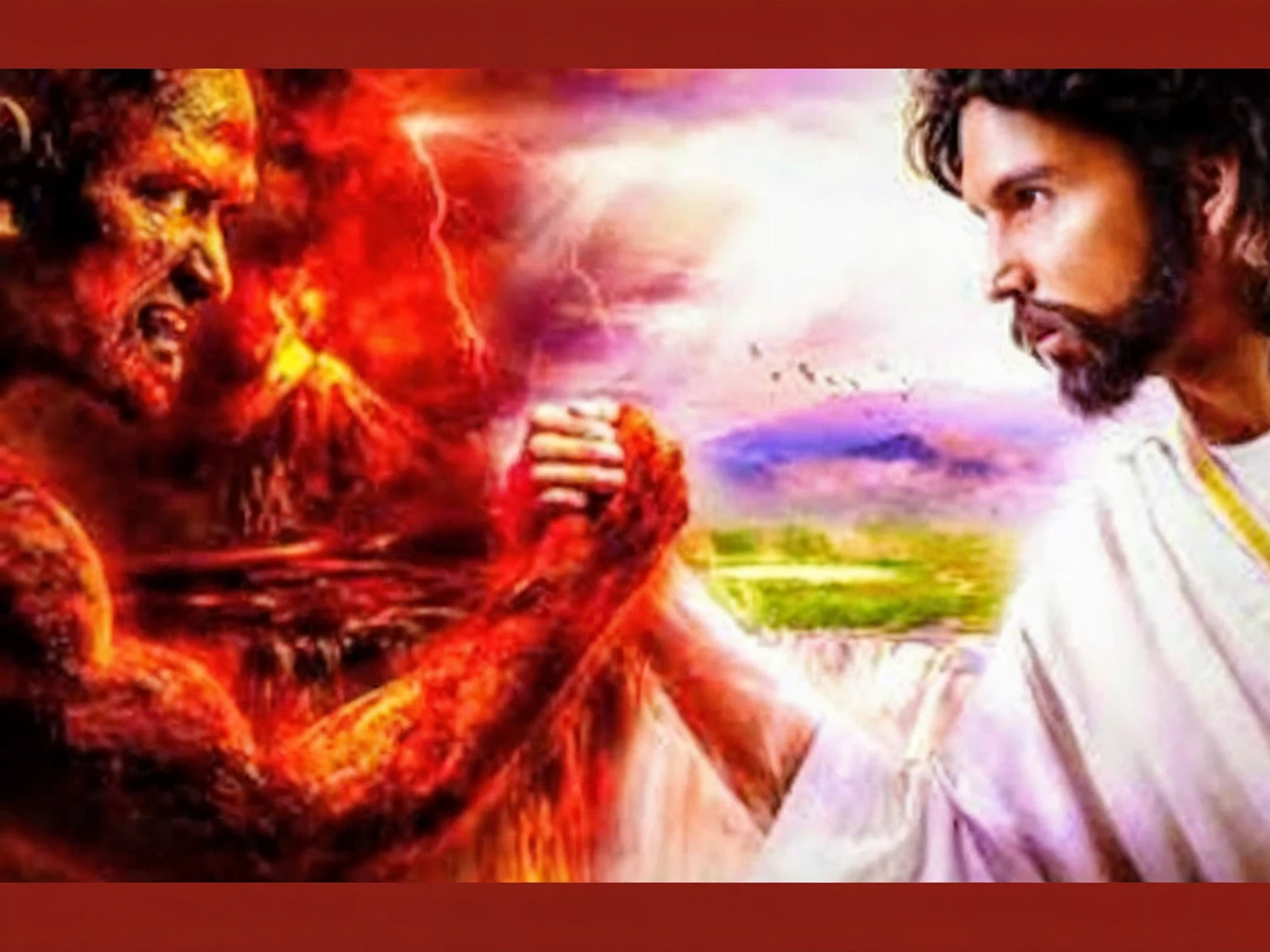Satan vs. Jesus Christ. Photorealistic, Hyperdetailed cinematic ...