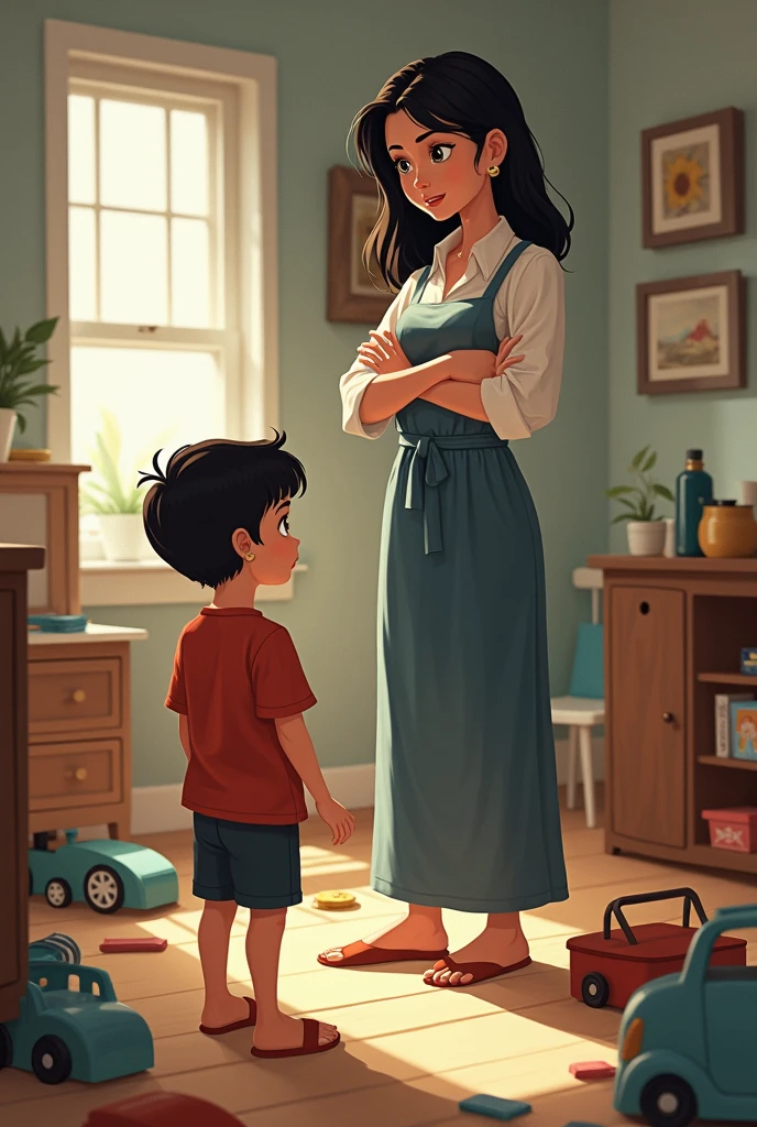 Mother orders the to pick things up - SeaArt AI