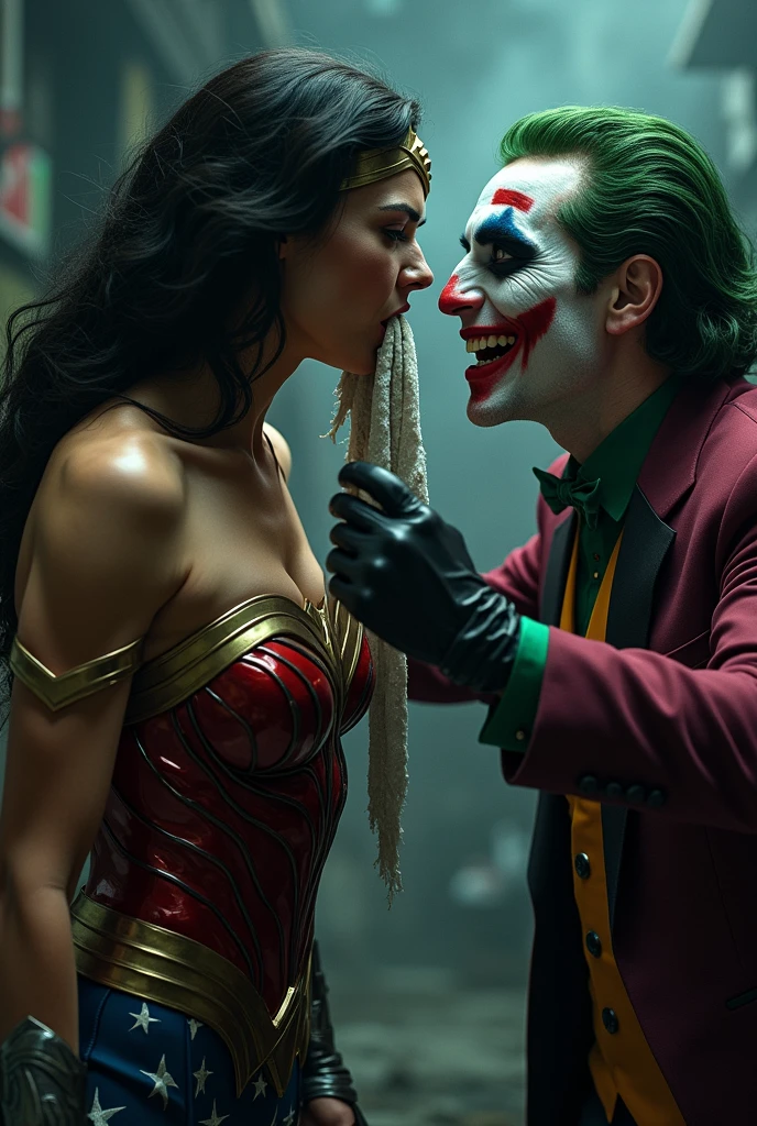 Wonder Woman chloroformed by Joker - SeaArt AI