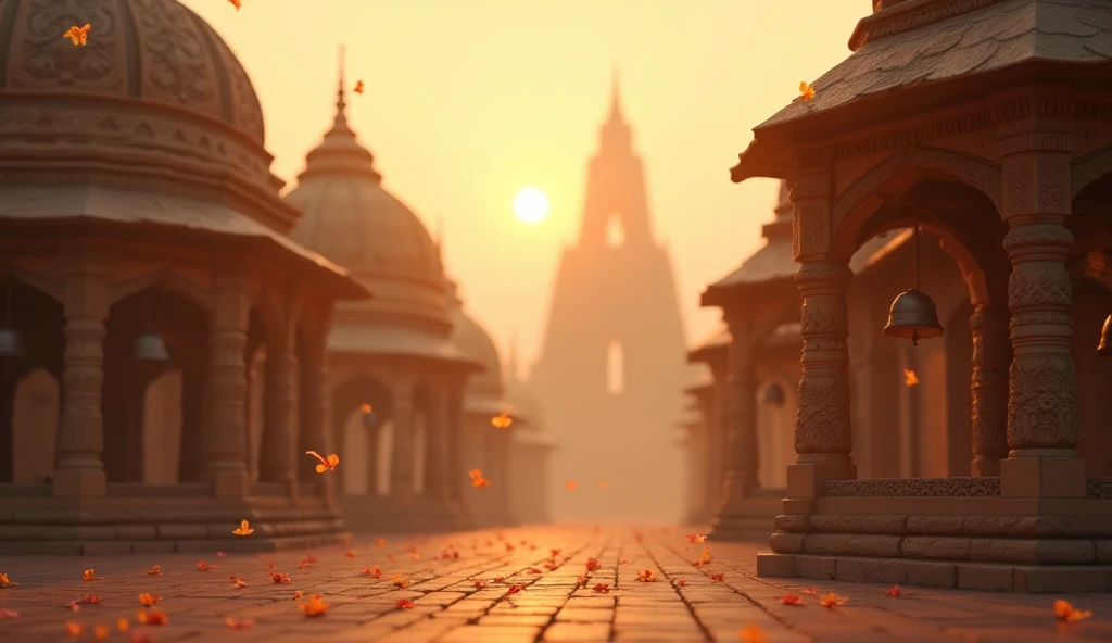 A close-up of ancient Vrindavan temple domes with intricate carvings ...