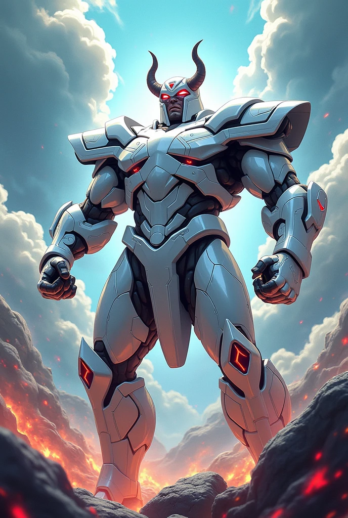 DC Heroes: White Raging Armor Example Prompt: Anime cel shading - SeaArt AI