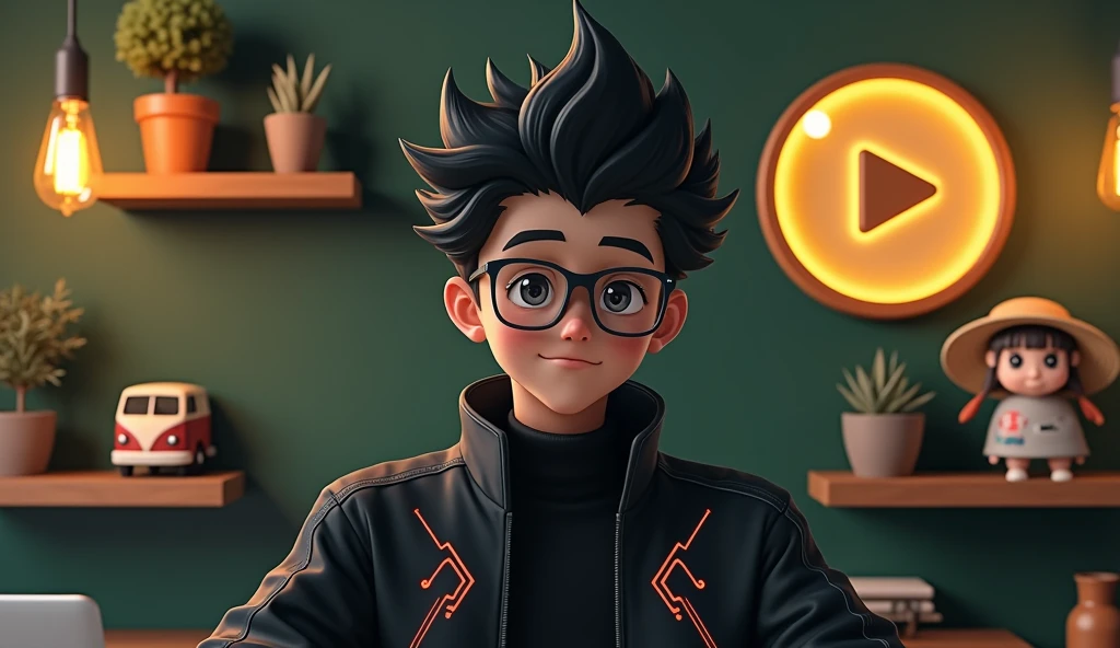 Create an image of a young male tall close up human character sitting ...