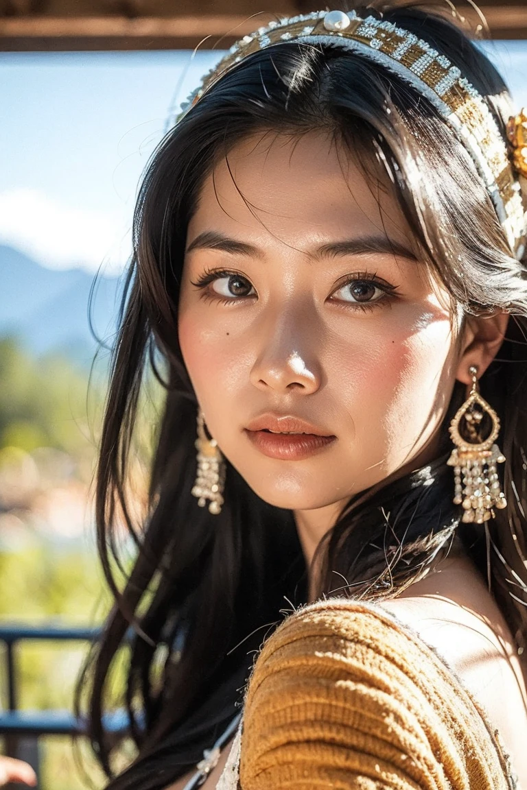 A superimposed image of a northern Hmong woman wearing traditional ...