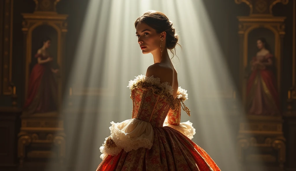 Full body image of beautiful elegant woman of the renaissance period ...