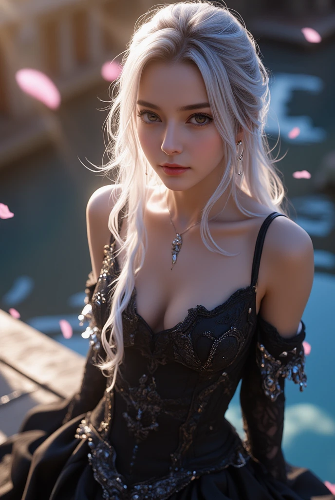 (((From the knee up)), Night view, Stella, (((masterpiece:1.5 - SeaArt AI