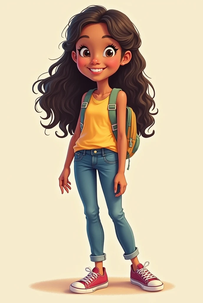 A pretty and happy girl, very very very easy to draw, like dork diaries ...