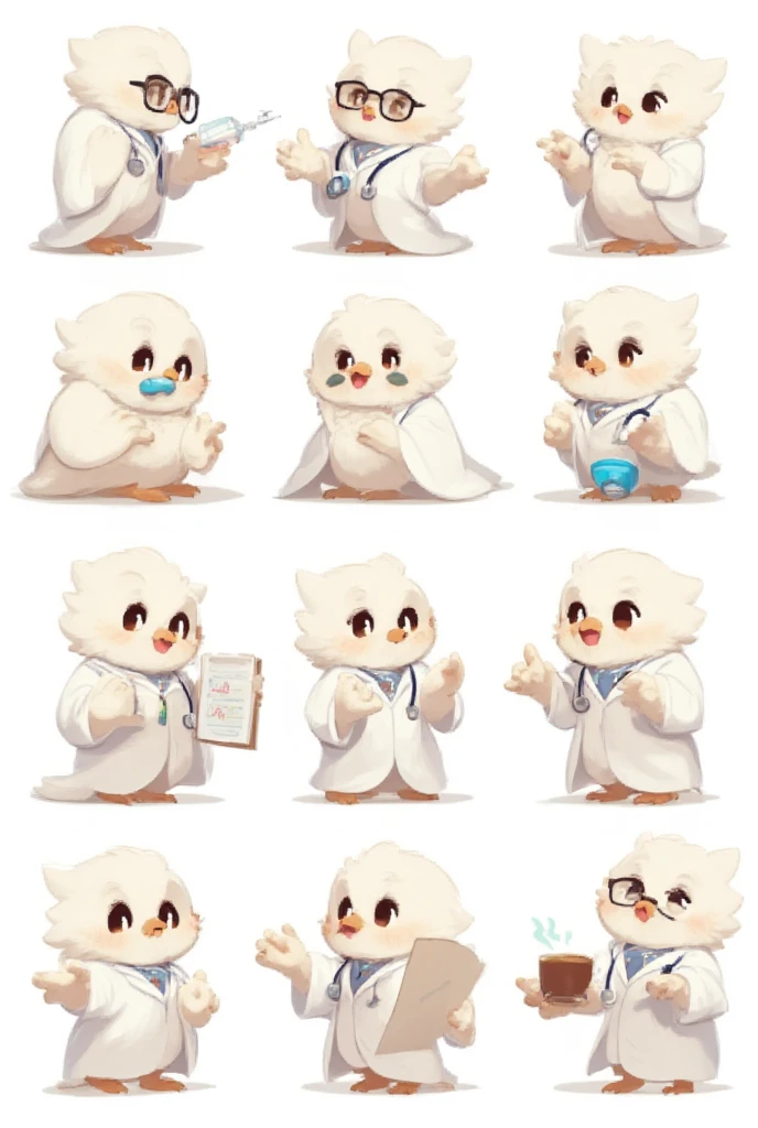An anthropomorphic light-colored owl anesthesiologist named Som - SeaArt AI