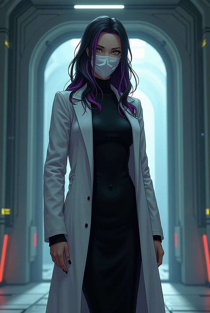 Anime style Woman Human 45 years old White surgical mask White mask ...