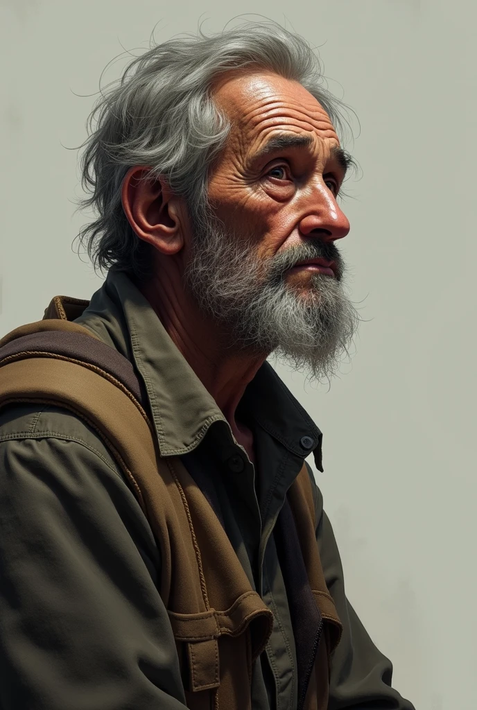 Generate a poor man with 3/4 profile - SeaArt AI