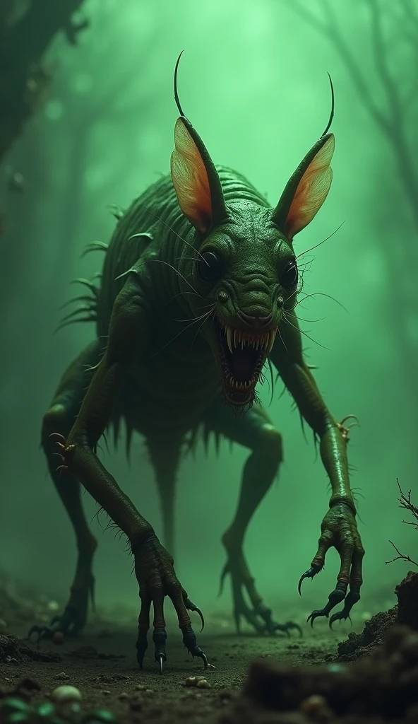 A dangerous hybrid creature combining the features of a grasshopper and ...