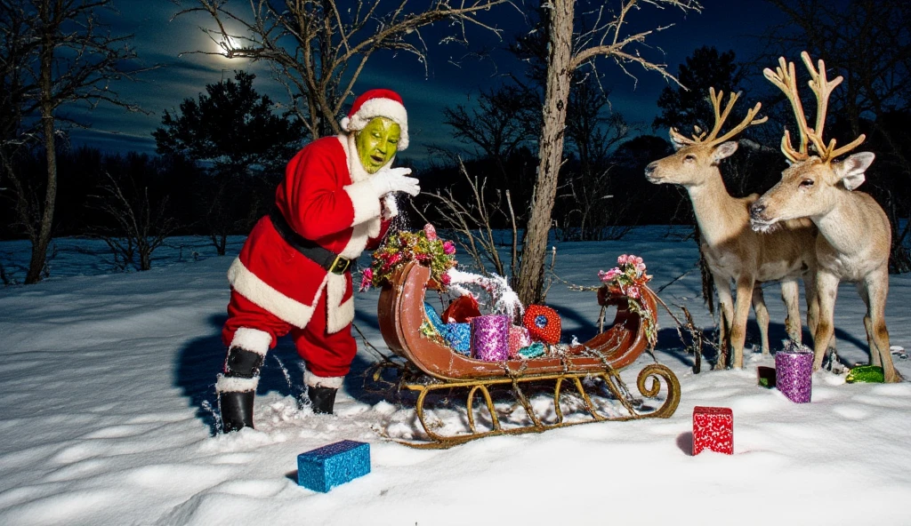 ((masterpiece)) ((photography)) ((Highest quality)) Santa Claus next to ...