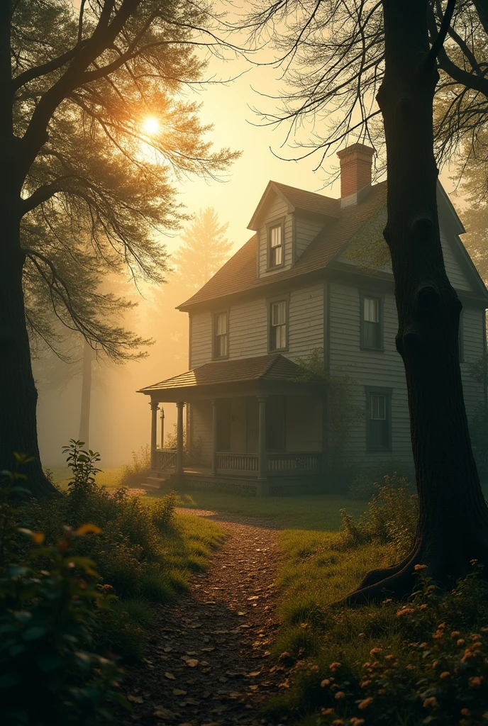 Atmosphere: The time is late afternoon, casting a warm, golden light ...