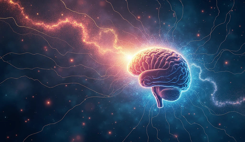 An abstract scene of the connection between mind and universe - SeaArt AI