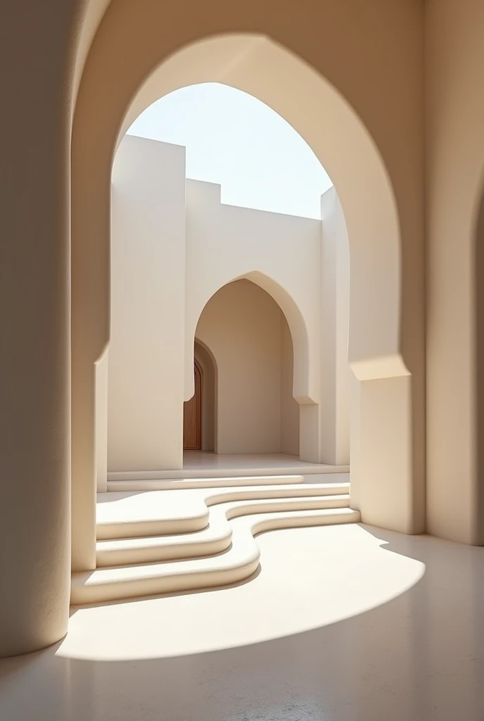 "Design an abstract architectural space that indirectly evokes the ...