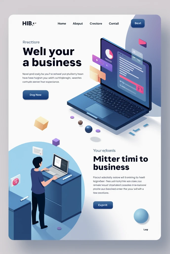 Create a banner that tell the product is a bussniess website create ...