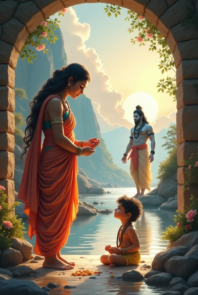 "A beautiful, serene scene in a divine setting. Goddess Parvati - SeaArt AI