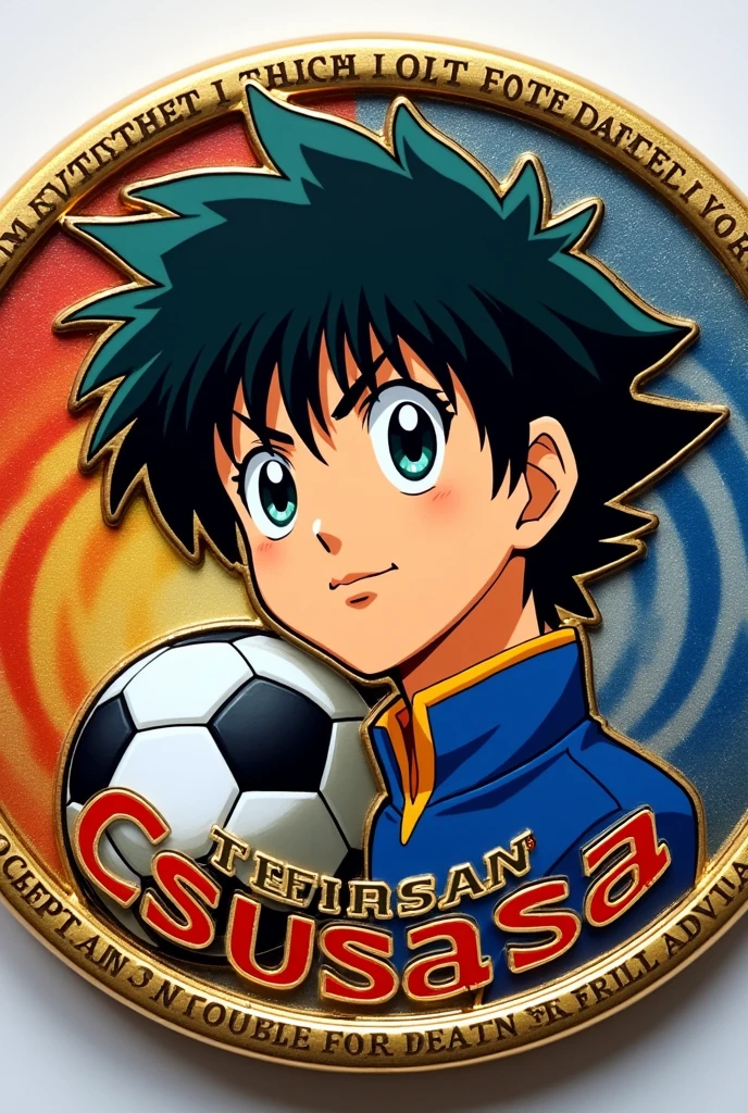 Create coin with the face of Tsubasa from the super champions written ...