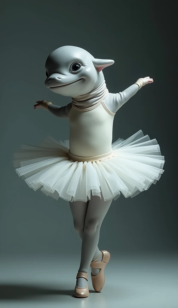 Photorealistic portrait of dressed animals - a baby whale ballerina ...