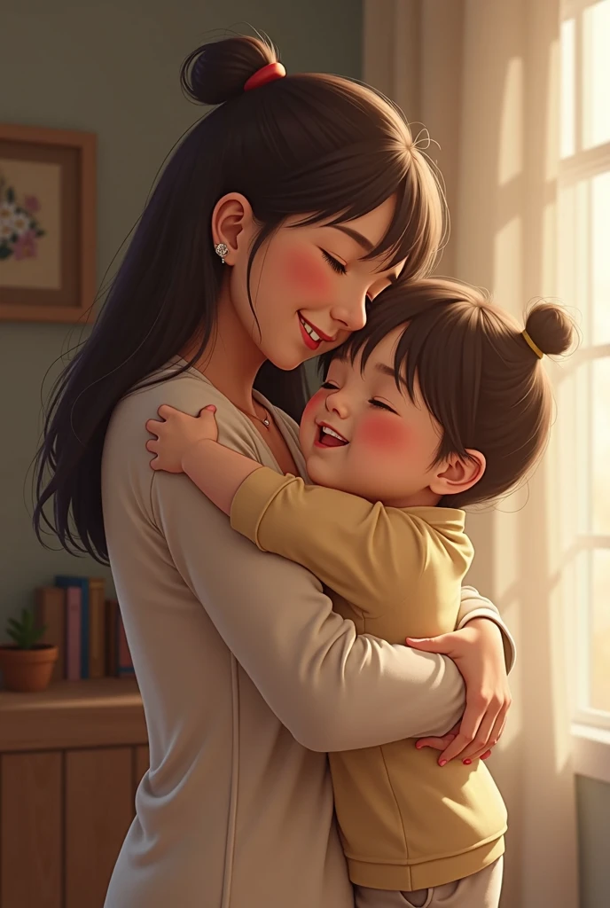 My mom hugs me - SeaArt AI
