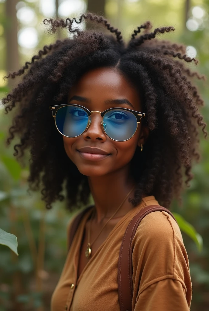 African American , 4a natural shoulder length hair, nose piercing ...