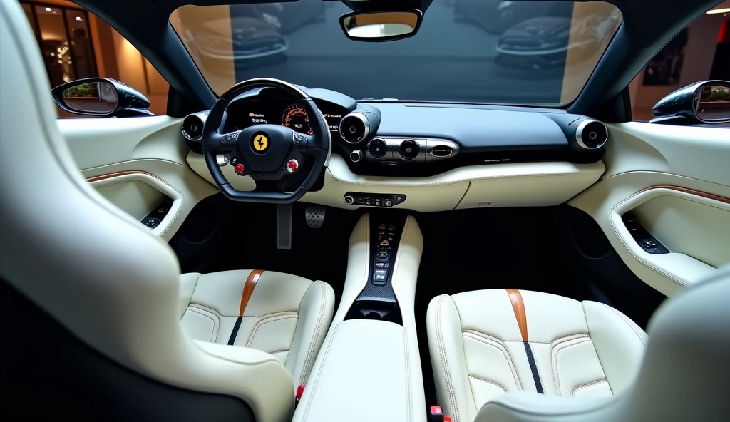 Interior view of a Ferrari F80 (Hybrid Supercar), showcasing its ...