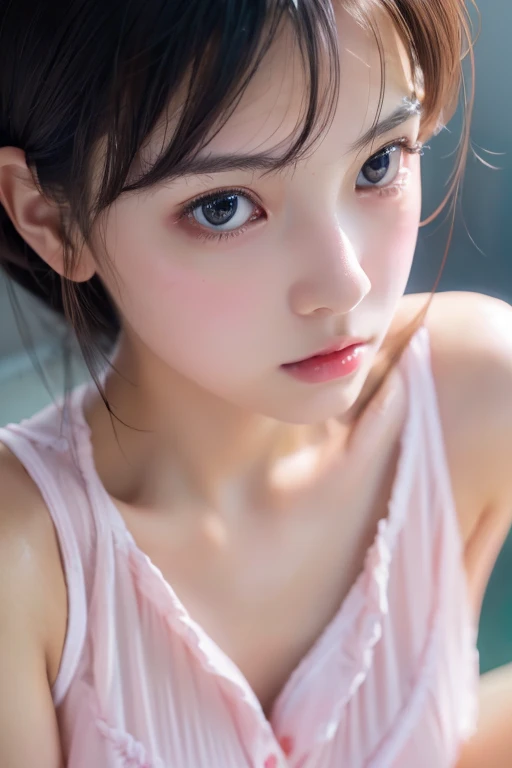 Lori anime girl in pink wet clothes, Realistic shadows, detailed skin ...