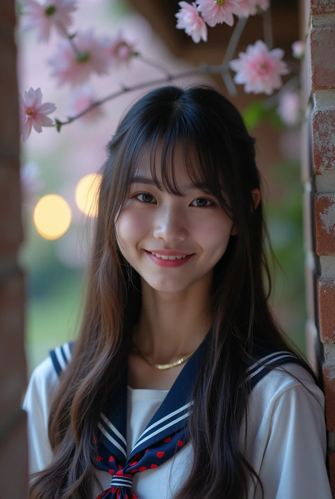 Focus on the face of a cute high school girl - SeaArt AI