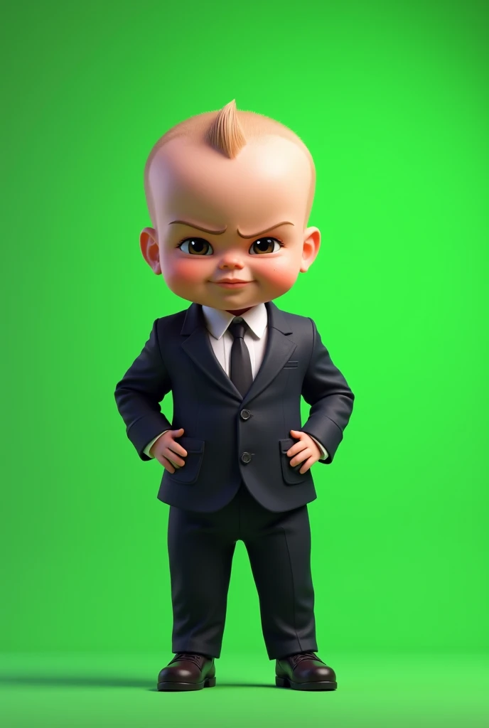 Boss baby standing in front of the green screen - SeaArt AI