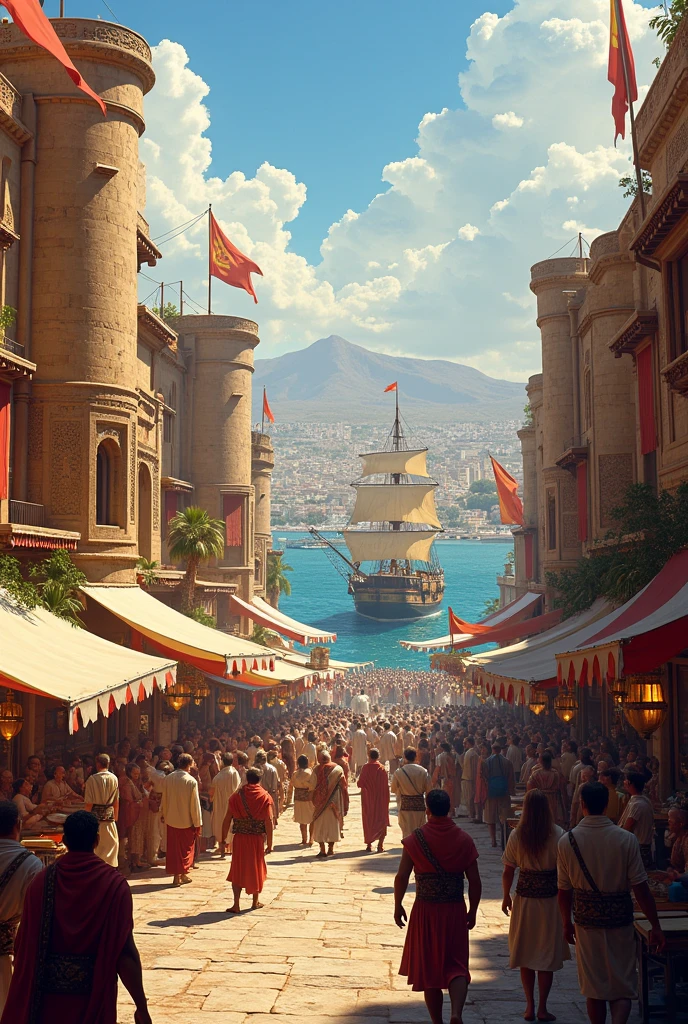 Its trade is the ports of Carthage - SeaArt AI