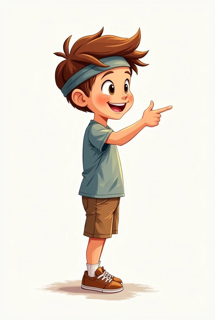 A cute, happy boy drawn from the profile. Looking to the side up ...