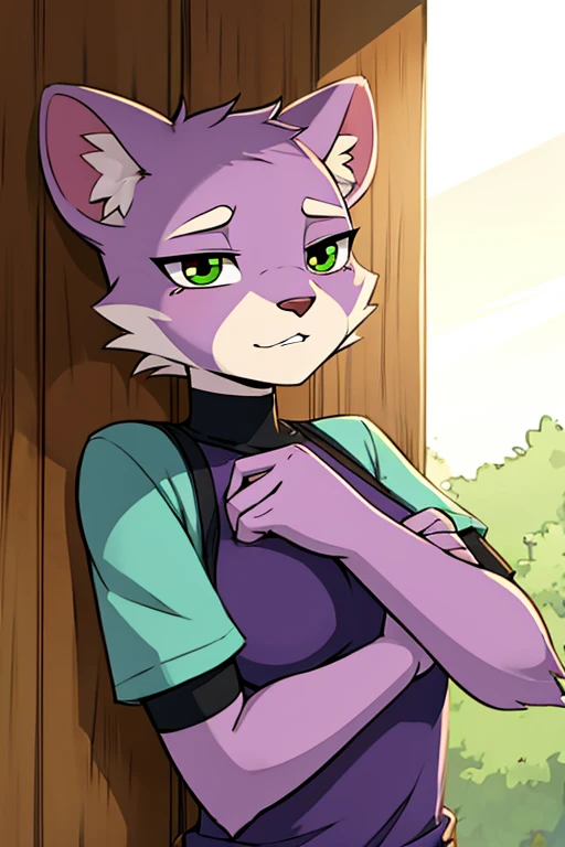 Female furry teenager purple weasel ben 10 style - SeaArt AI