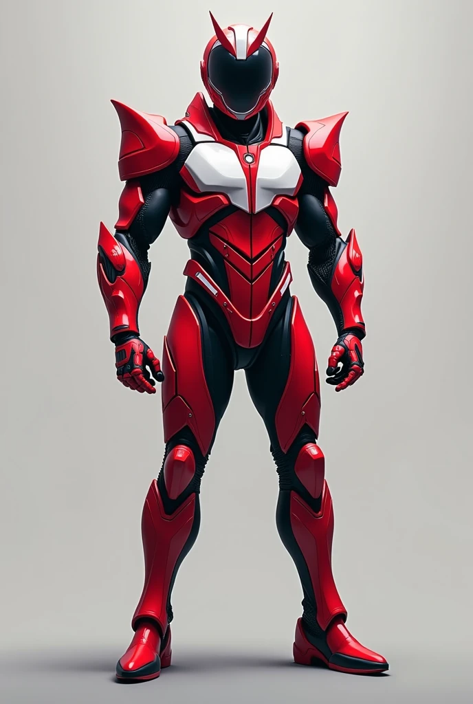 Kamen Rider, colors: red and white; inspired by racing cars, simple ...