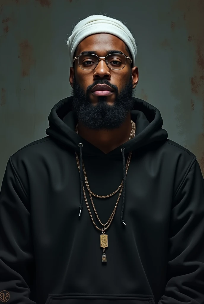 American rapper sheikh islam mix with black background - SeaArt AI