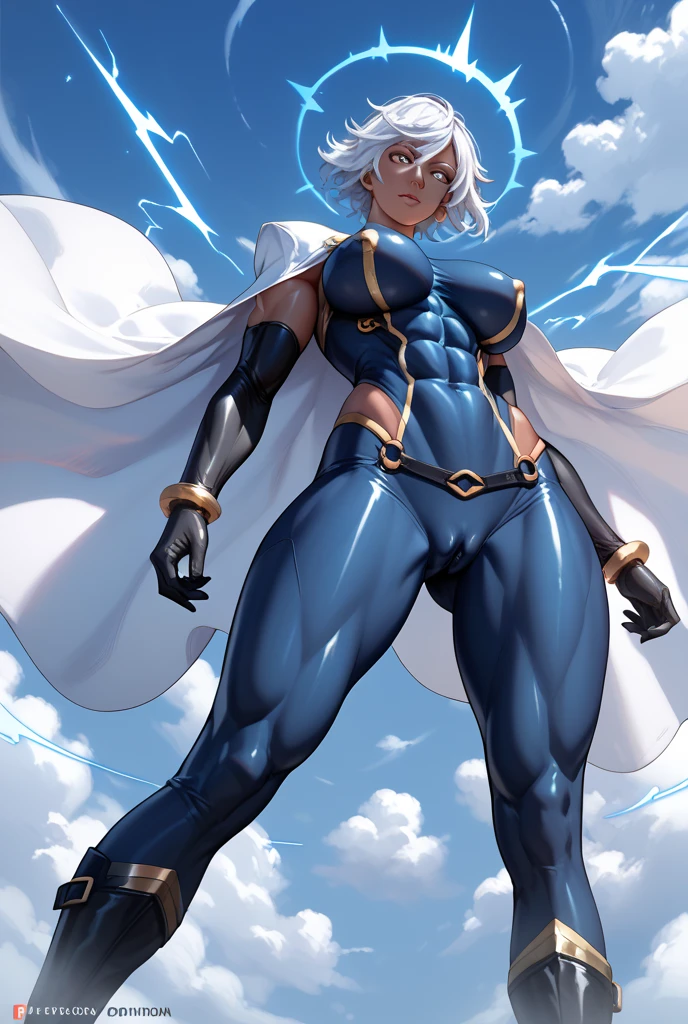 Sexy storm,flying in the clouds,thight suit,massive tits,strong abs - SeaArt AI