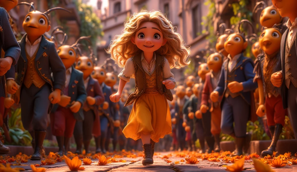 Thumbelina - a miniature but brave heroine with blond hair and blue ...