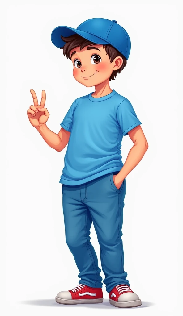 Create a boy in a drawing of approximately wearing a blue cap - SeaArt AI