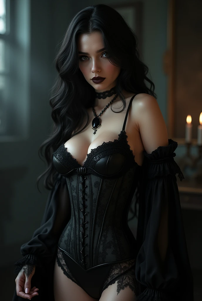 Sexy woman goth corset - SeaArt AI