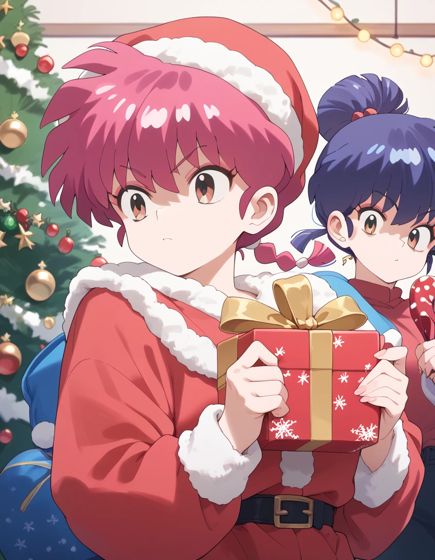 Ranma Light pink eyes, red hair and appears to have purple makeup over ...