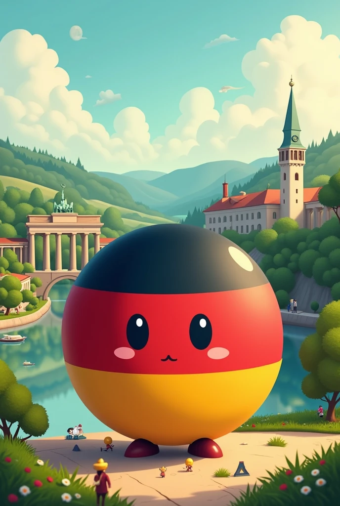 Germany countryballs with a background - SeaArt AI