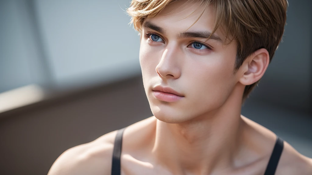 Photograph, Young male perfection, 18-year-old, Strong jawline - SeaArt AI
