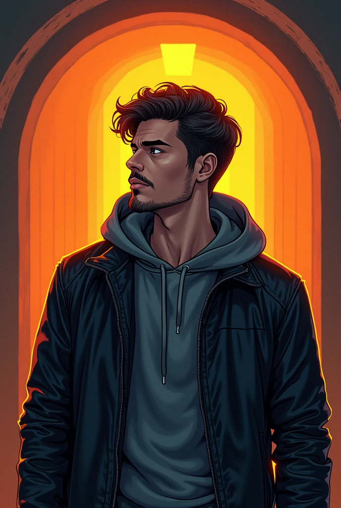 HIGH GRAPHIC ILLUSTRATION MODERN COMIC STYLE , YOUNG MAN VIEW - SeaArt AI