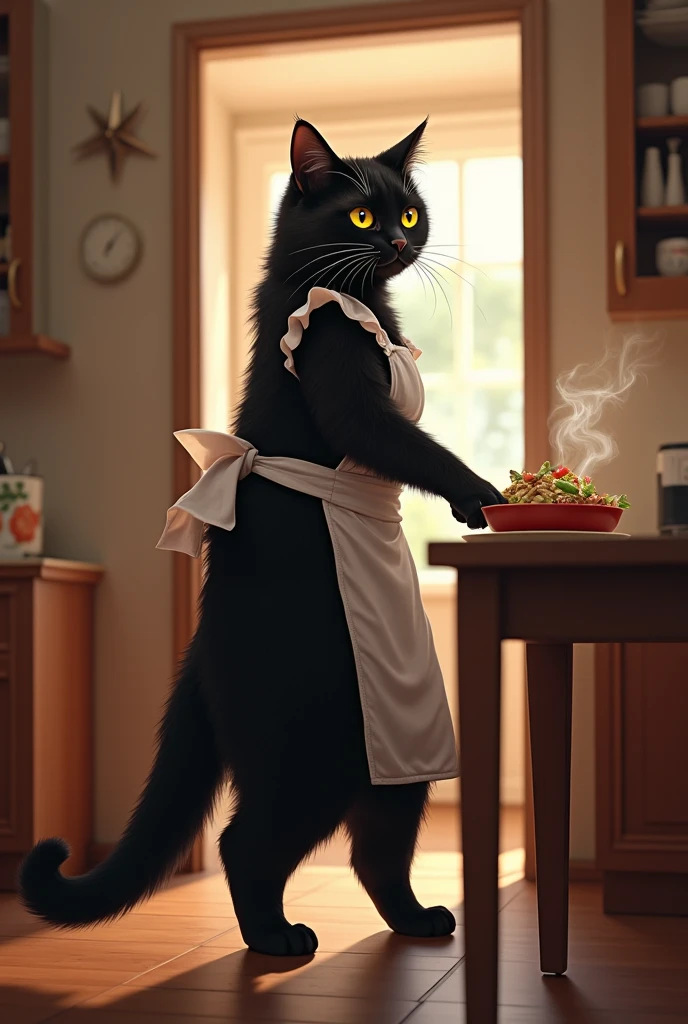 Peeking secretly into a slightly opened door,、 leading to the dining ...