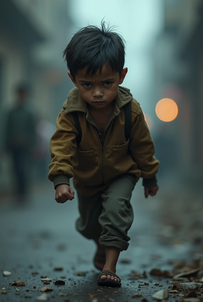 A boy who is carrying too much pressure on his shoulder - SeaArt AI