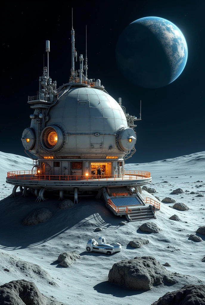 An observation station on the moon - SeaArt AI