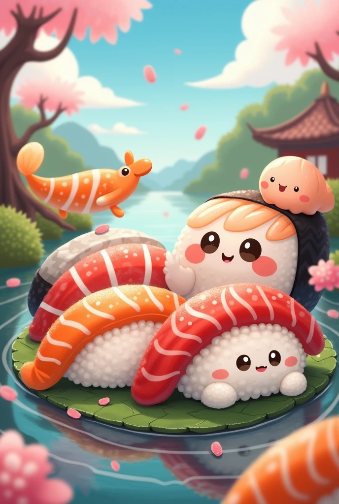 Cute Sushi - SeaArt AI
