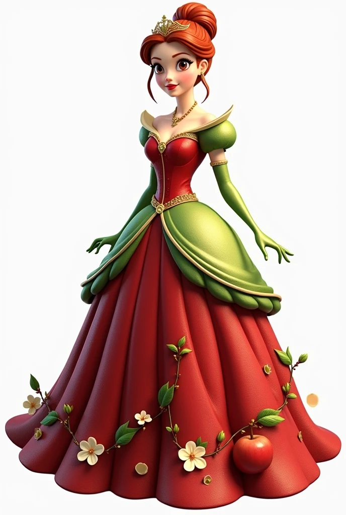 Apple Princess, Disney style, transparent background, 8 heads - SeaArt AI